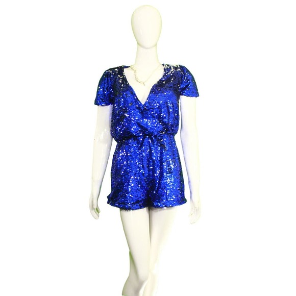 dancing lepord | Dresses | Dazzling Vintage 97s Look Blue Sequined ...